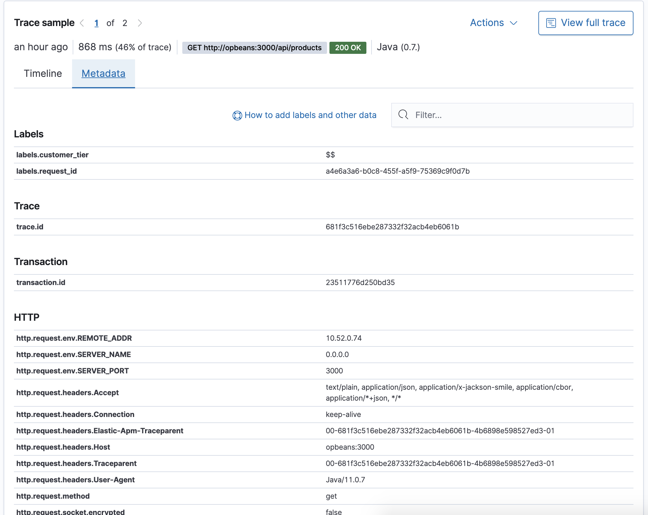 [APM] Show all properties in the Metadata tab · Issue #71985 · elastic/kibana · GitHub