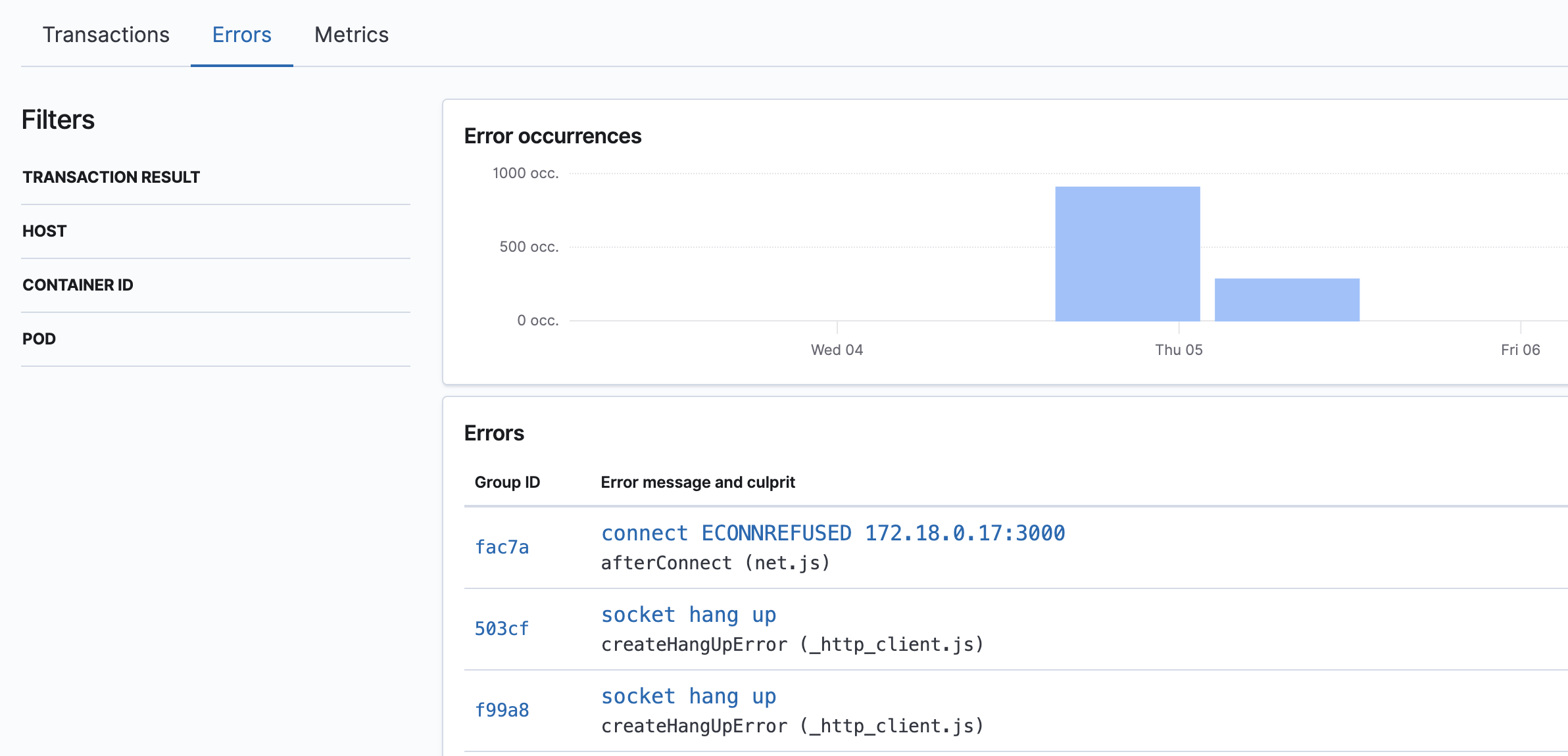 [APM] Error overview has local filter for `transaction.result` · Issue #45264 · elastic/kibana ...