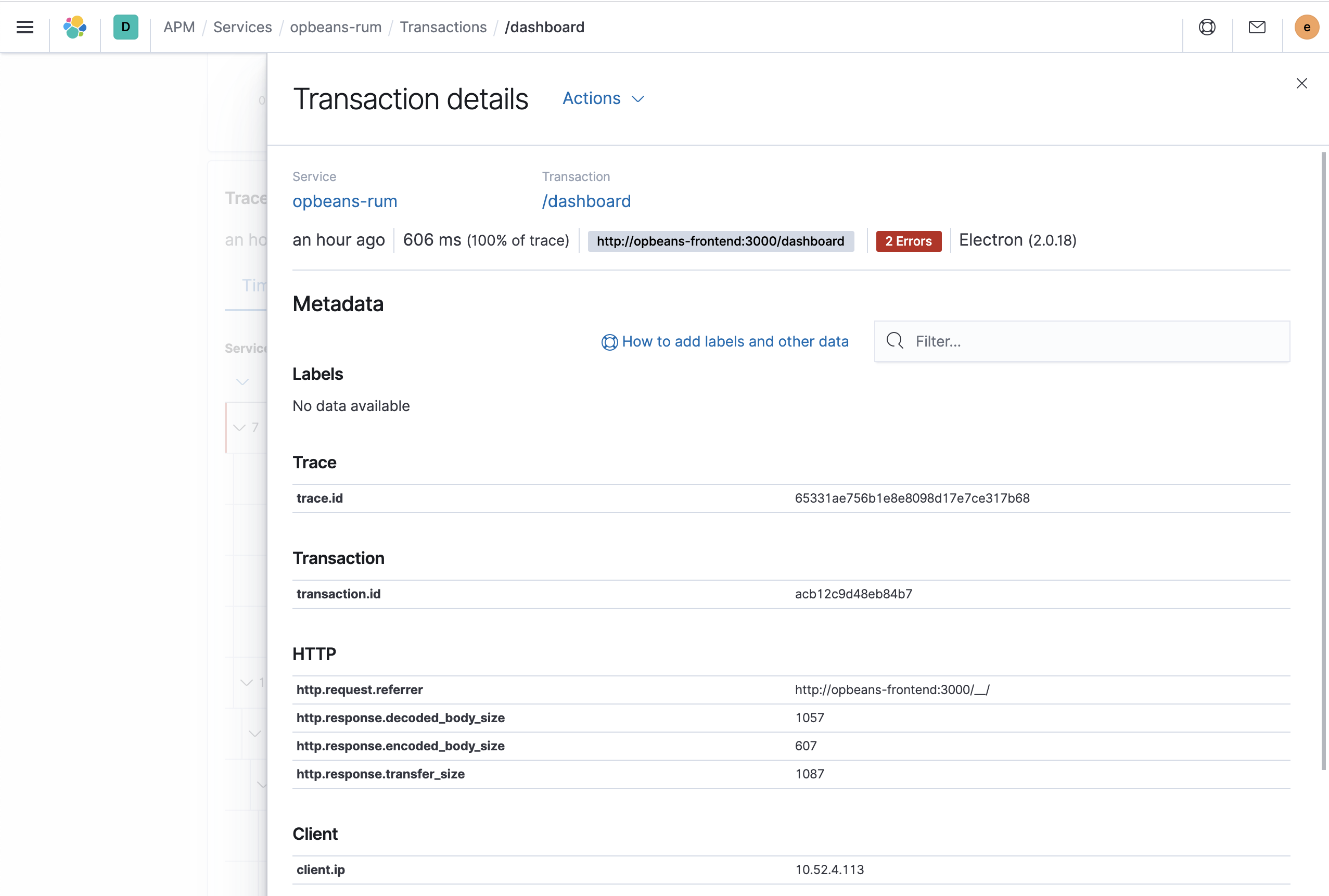 [APM] Transaction flyout: Error badge should link to the errors · Issue #76628 · elastic/kibana ...