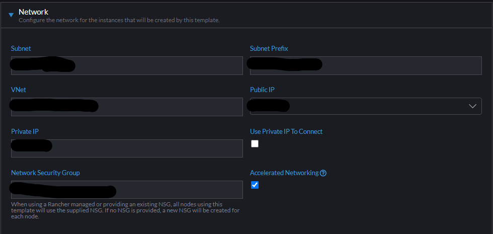 Rfe Enable Azure Accelerated Networking Rke1 Node Templates · Issue 7752 · Rancher