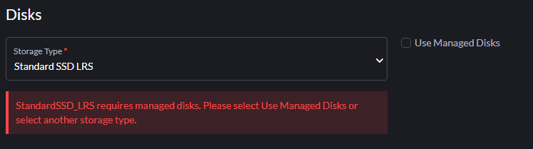 Rke2 Machine Pools If Azure Storage Type Standardssdlrs Is Selected Show Managed Disks 