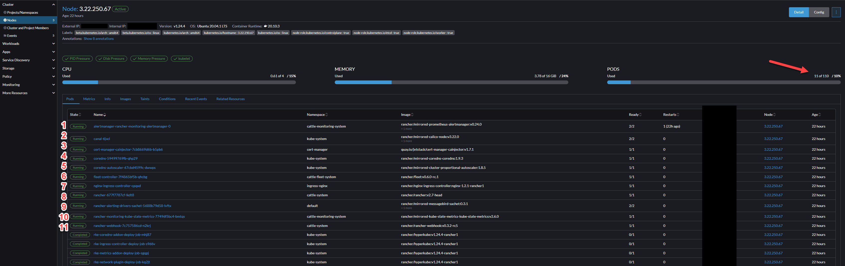 New Ui Not Showing The Correct Pods Amounts 100 · Issue 7504 · Rancherdashboard · Github